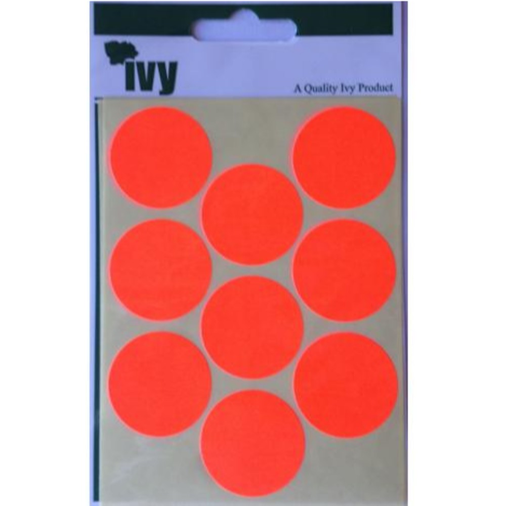 Pack of 36 Red Fluorescent 29mm Round Sticky Dots– Shop Inc