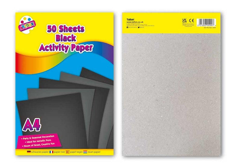 A4 50 Sheets Black Paper Pad– Shop Inc