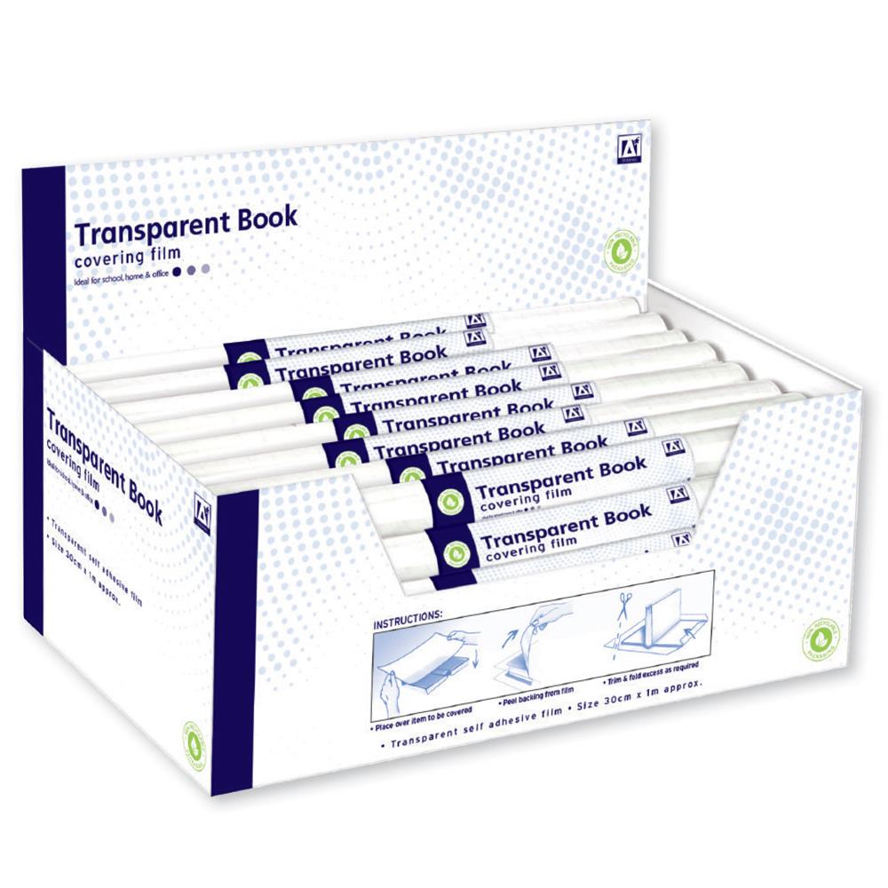 30cm x 1m Transparent Self Adhesive Book Covering Film– Shop Inc