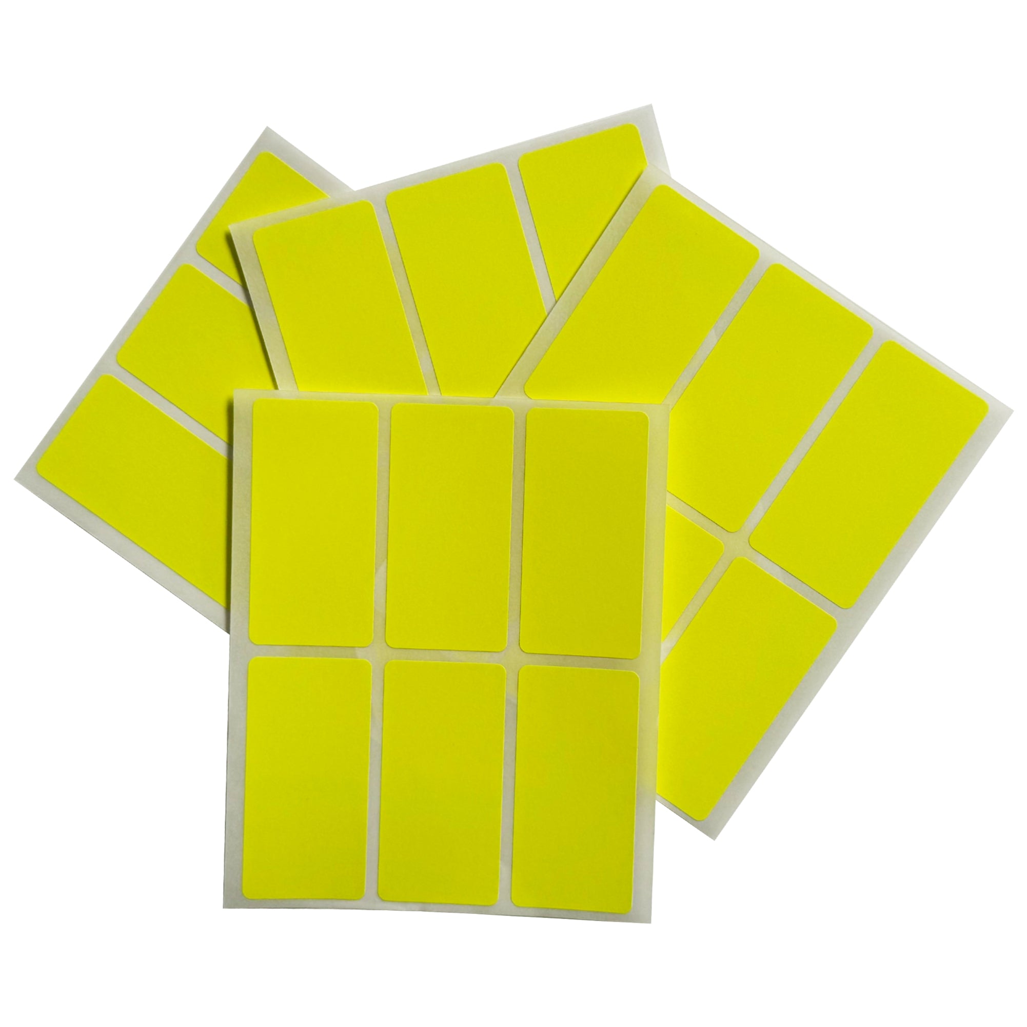 Pack of 240 Fluorescent Yellow 25x50mm Rectangular Labels - Adhesive S ...