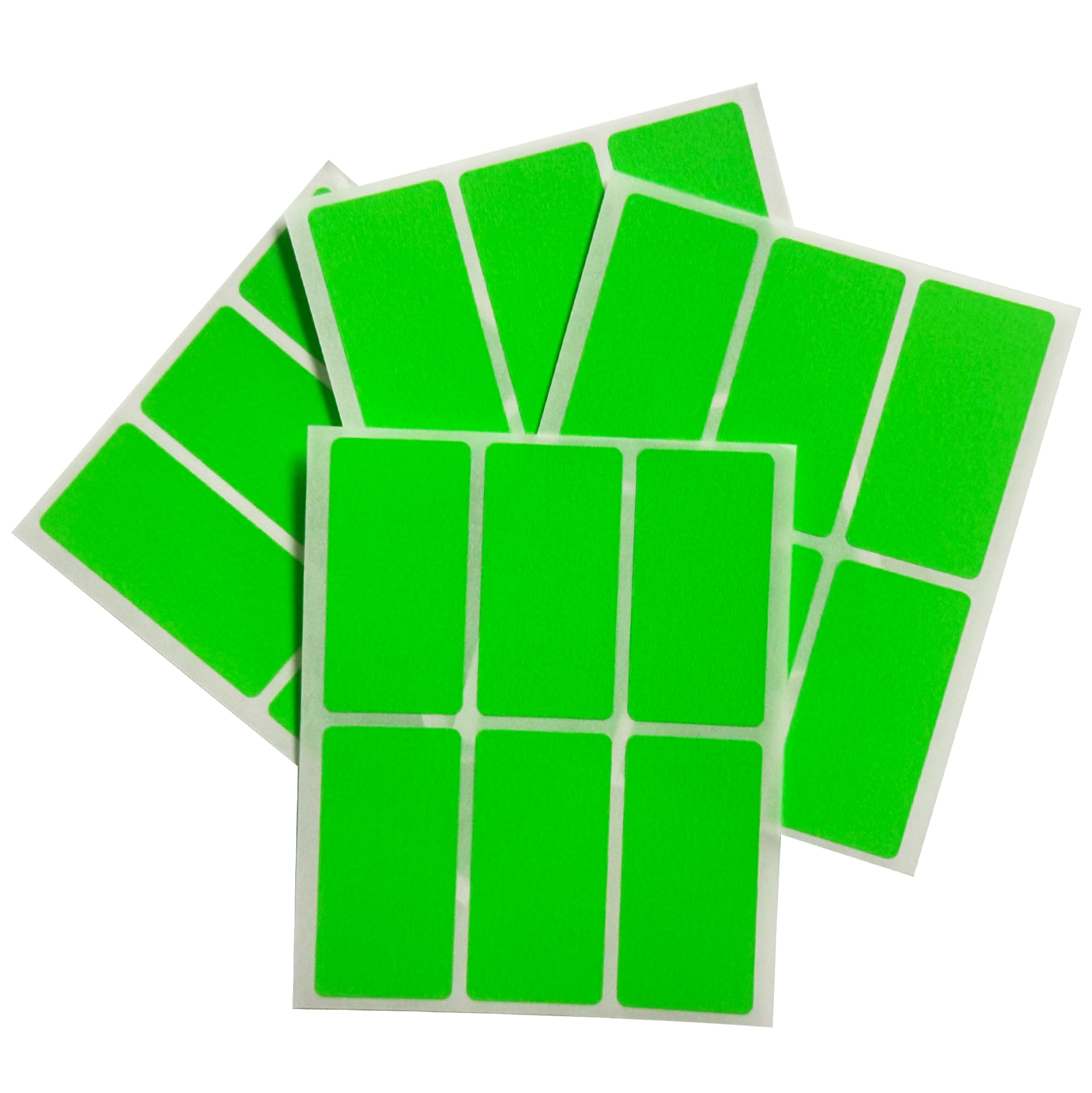 Pack of 240 Fluorescent Green 25x50mm Rectangular Labels - Adhesive St ...