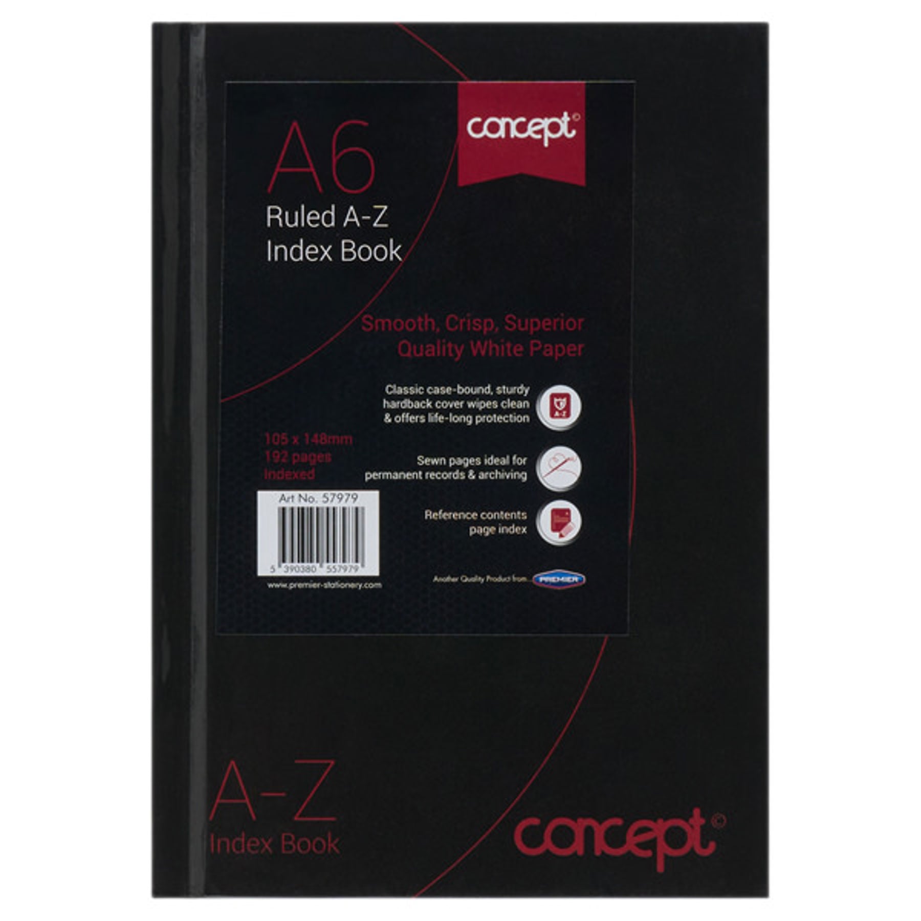 A6 192 Pages A-Z Index Book by Concept– Shop Inc