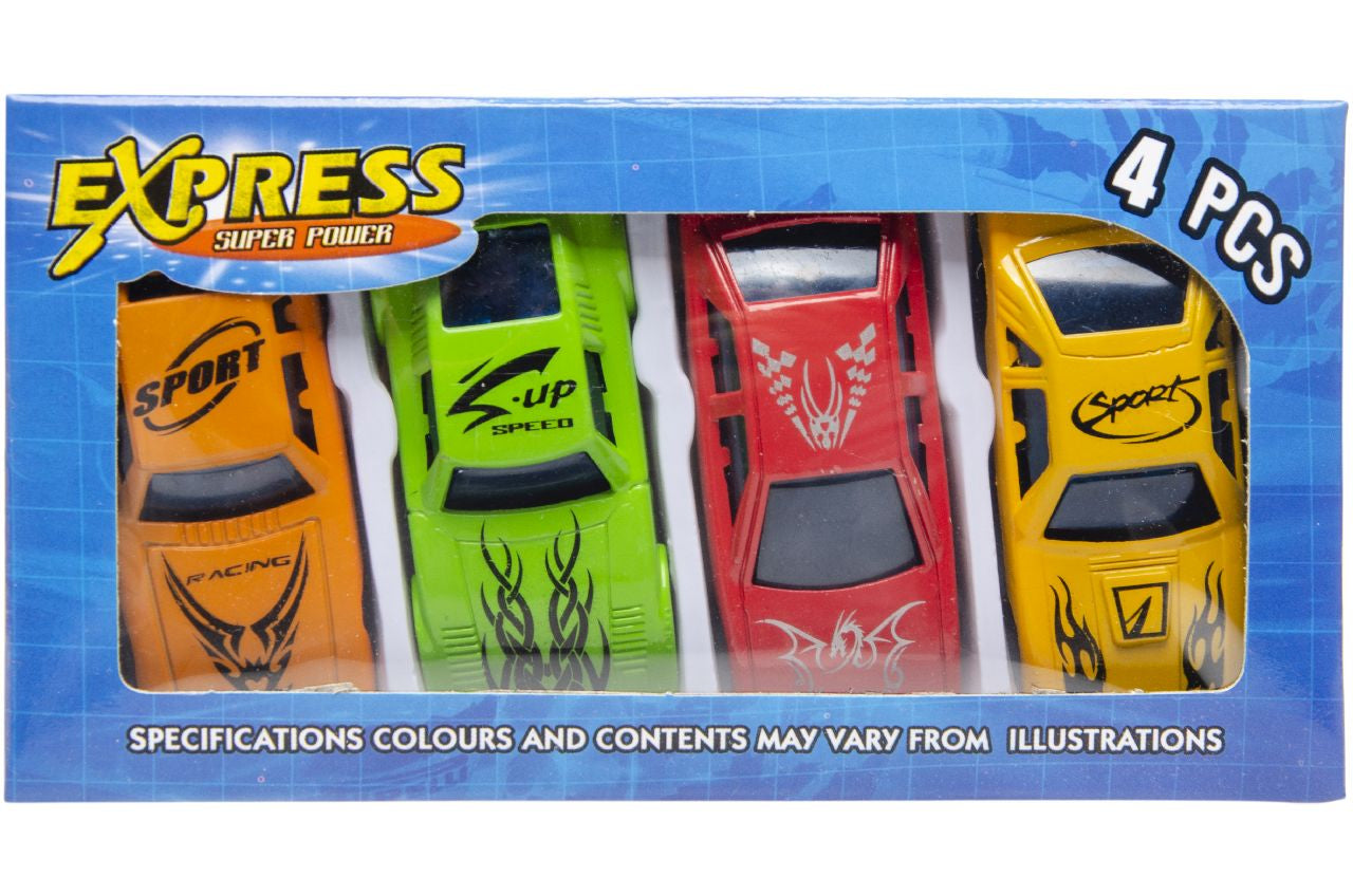 Pack of 4 Express Super Power Sports Car Toys– Shop Inc