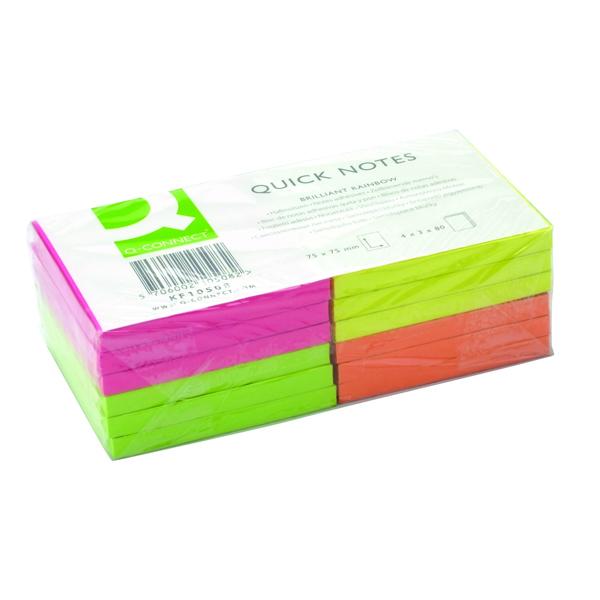 Pack of 12 Neon Quick Notes 76 x 76mm– Shop Inc