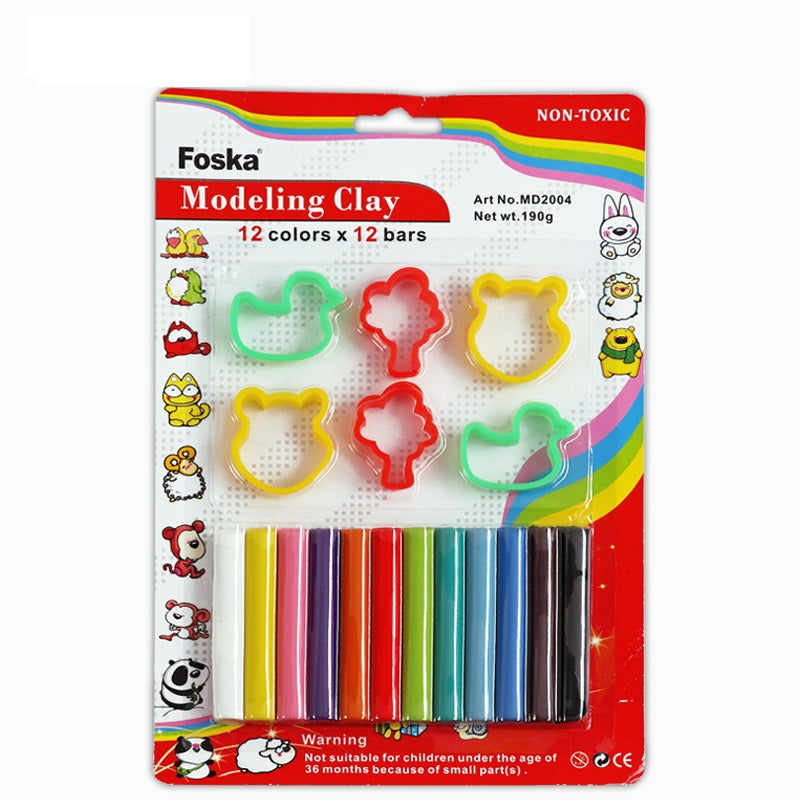 Pack of 12 Assorted Colour 190g Modelling Clay and Cutters– Shop Inc