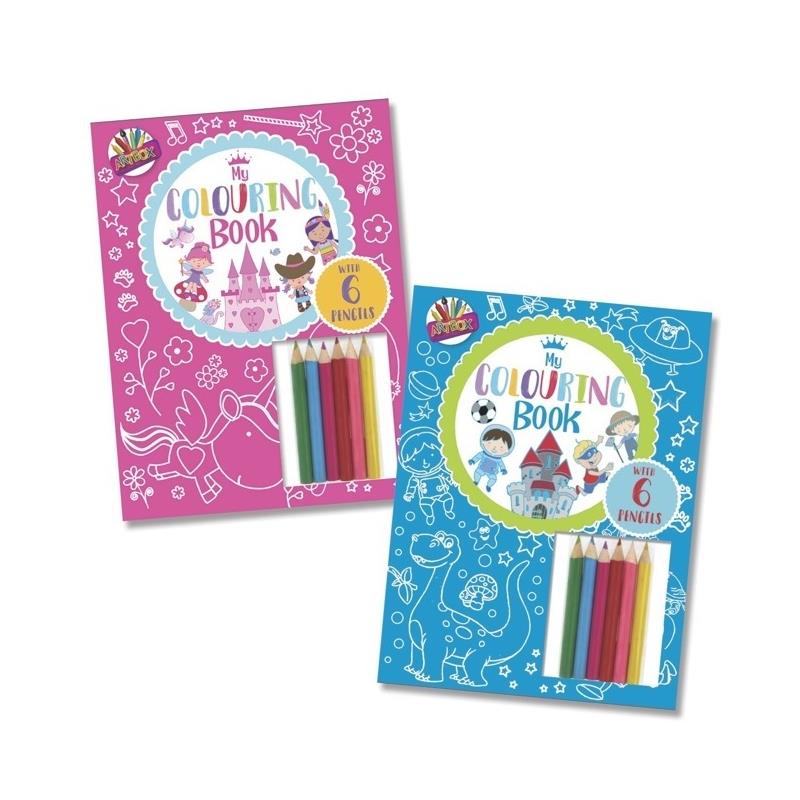 Colouring Book With 6 Pencils– Shop Inc