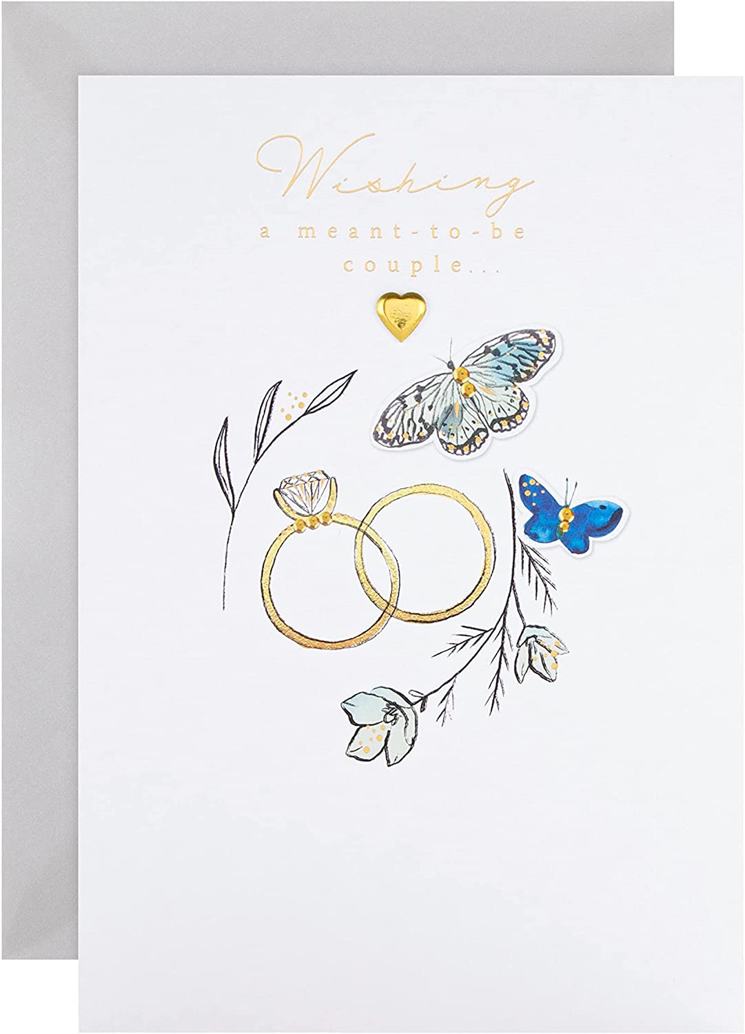 Traditional Gold Rings Design Wedding Congratulations Card for Couple ...