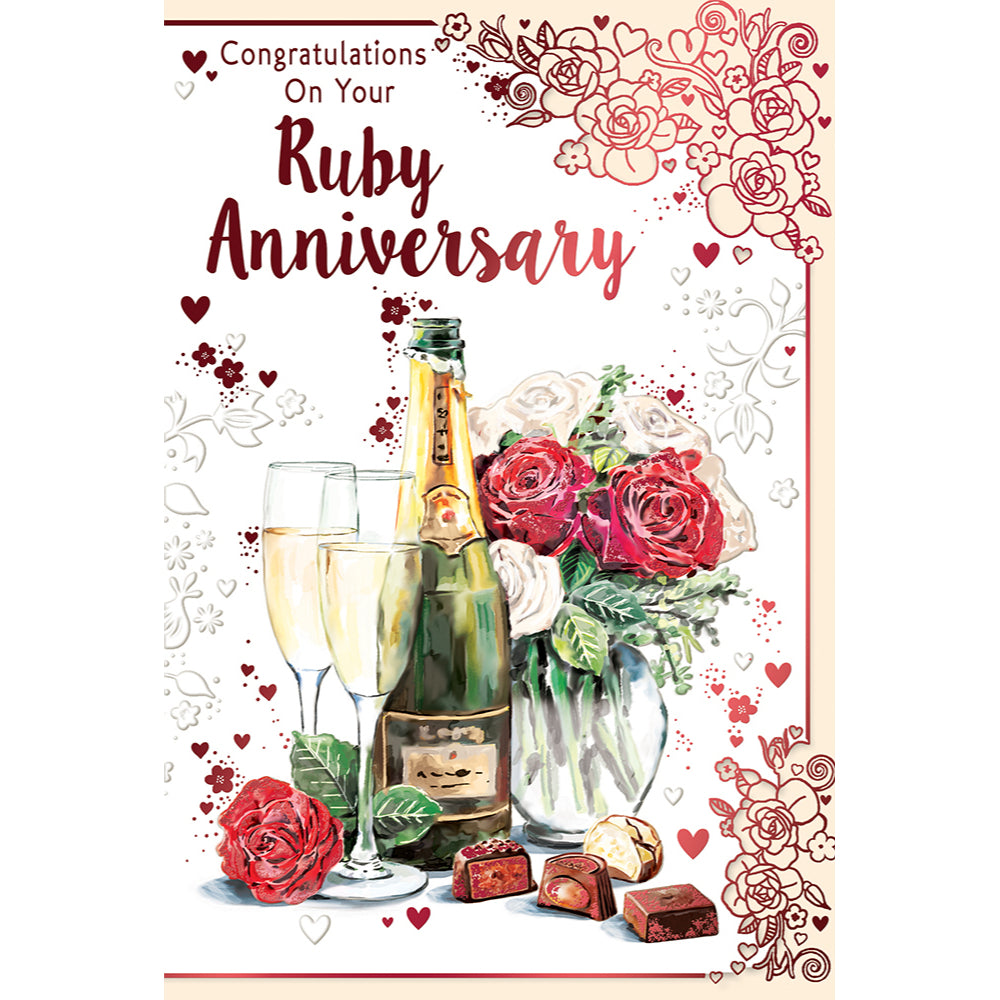 Congratulations On Your Ruby Anniversary Celebrity Style Greeting Card ...