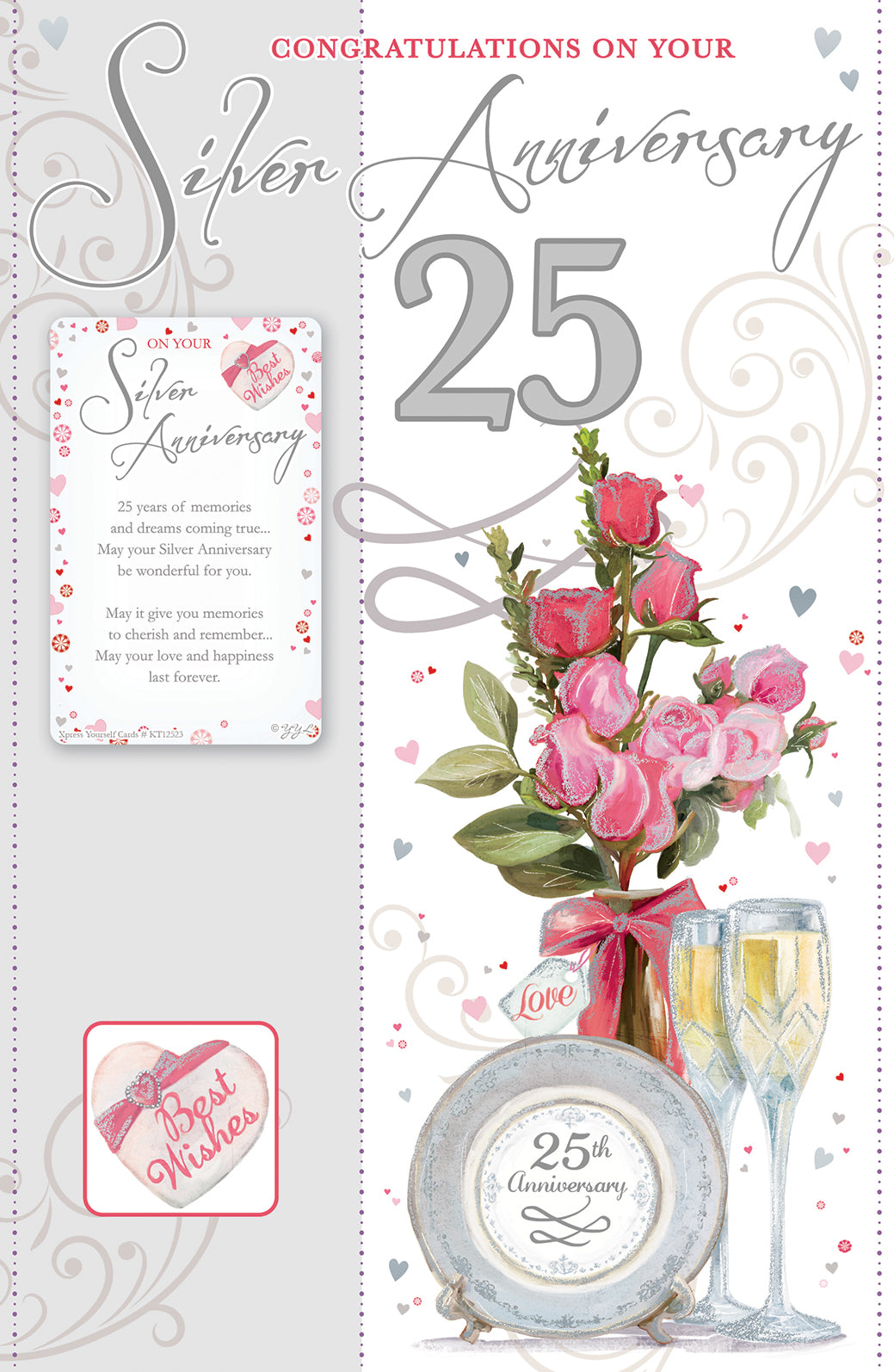 Silver Anniversary Keepsake Treasures Congratulations Card– Shop Inc