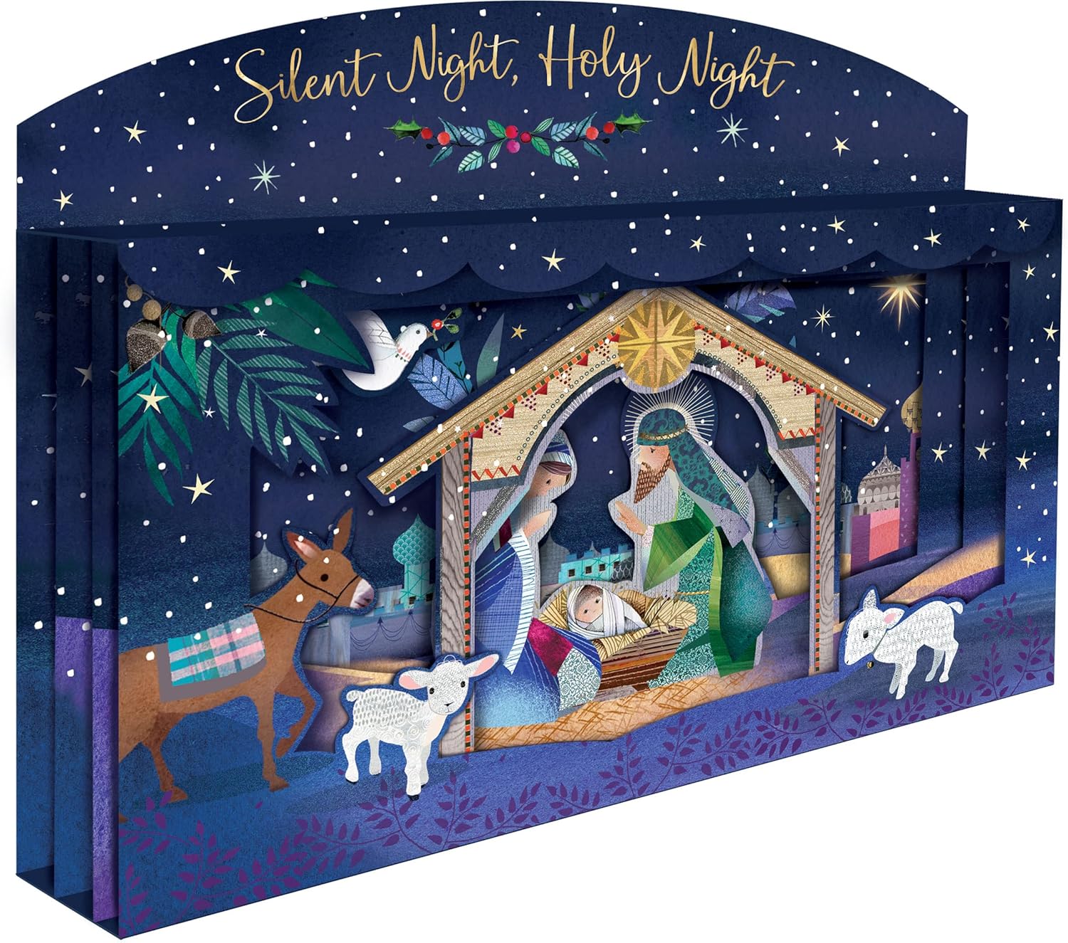 Silent Night Spectacular 3D Nativity Scene Freestanding Christmas Card ...