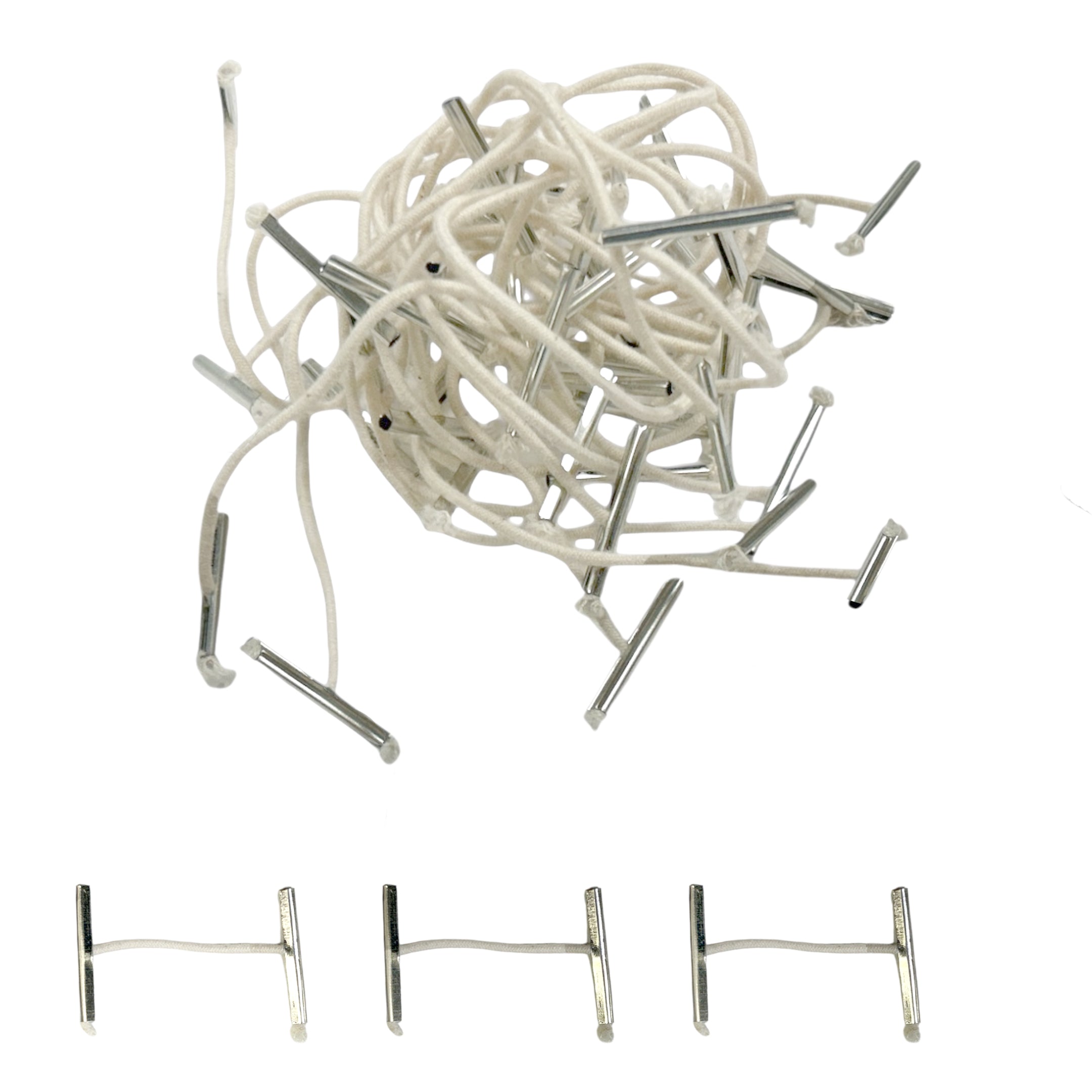 Pack of 100 Elastic White 25mm Metal End Treasury Tags– Shop Inc