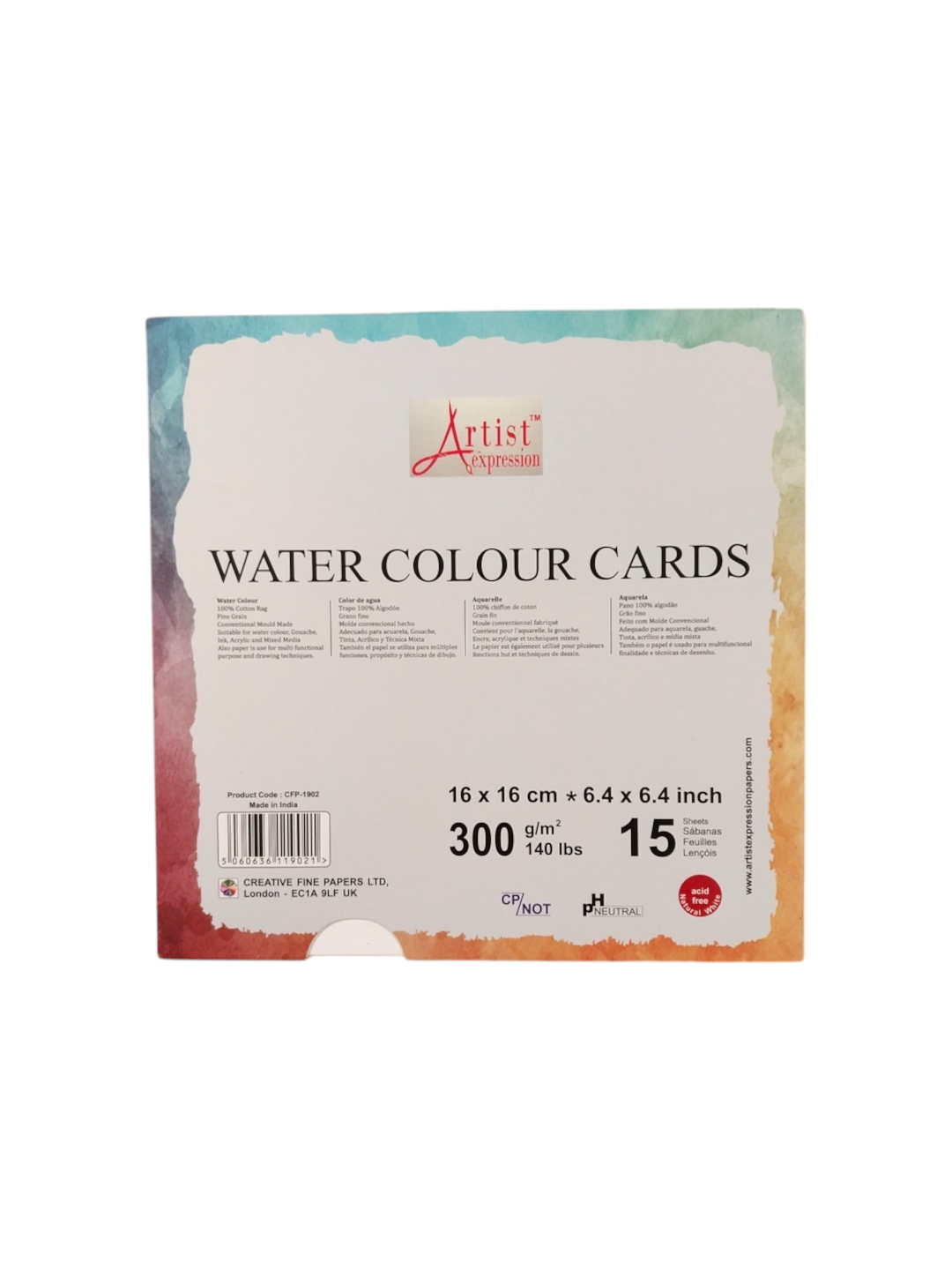 Water Colour Cards Folder 15 Sheets 16 x 16cm– Shop Inc