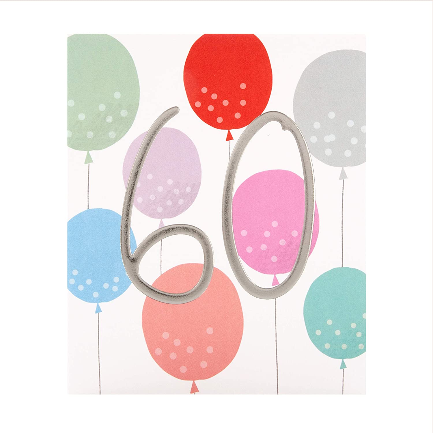 Embossed Silver Foil Number Design 60th Birthday Card– Shop Inc