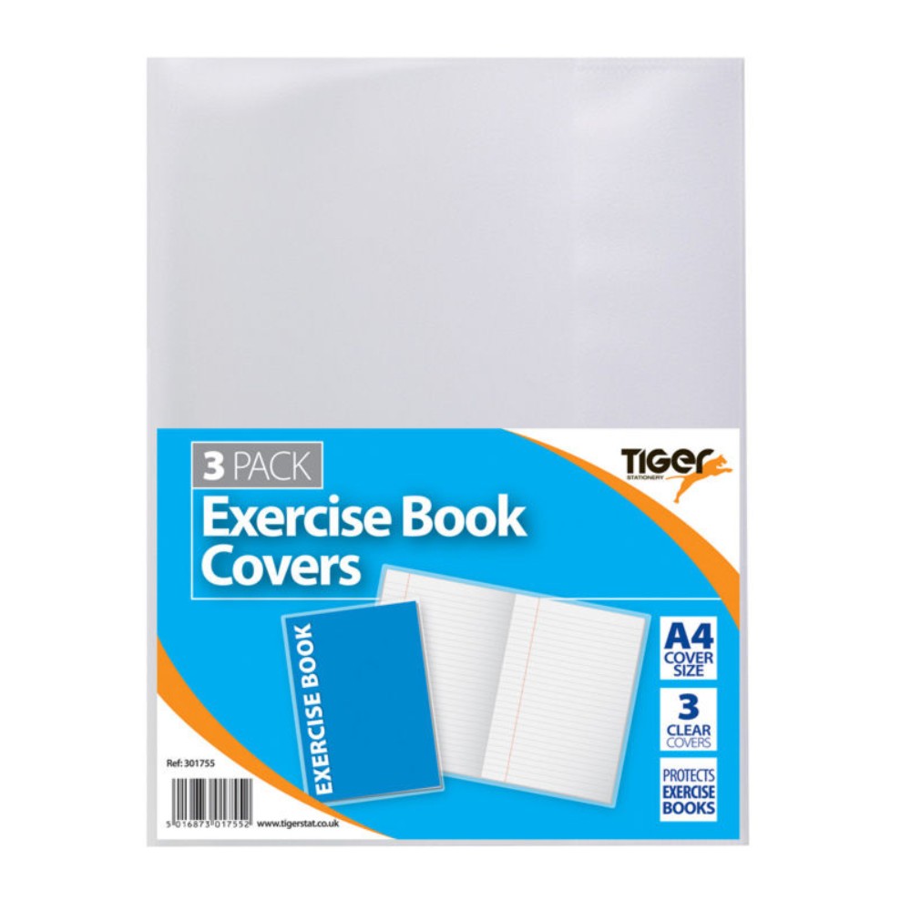 Pack of 3 A4 Exercise Book Covers (Clear)– Shop Inc