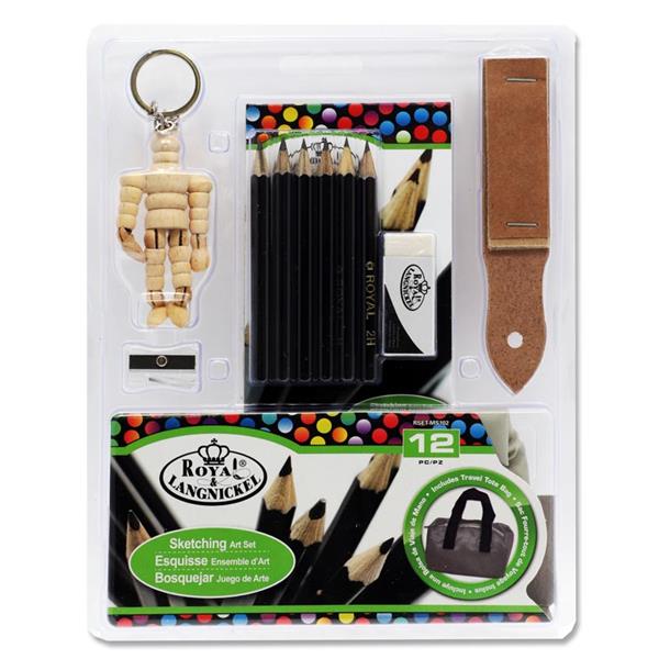 Pack of 12 Pieces Essentials Mini Sketching Art Set With Travel Bag by ...