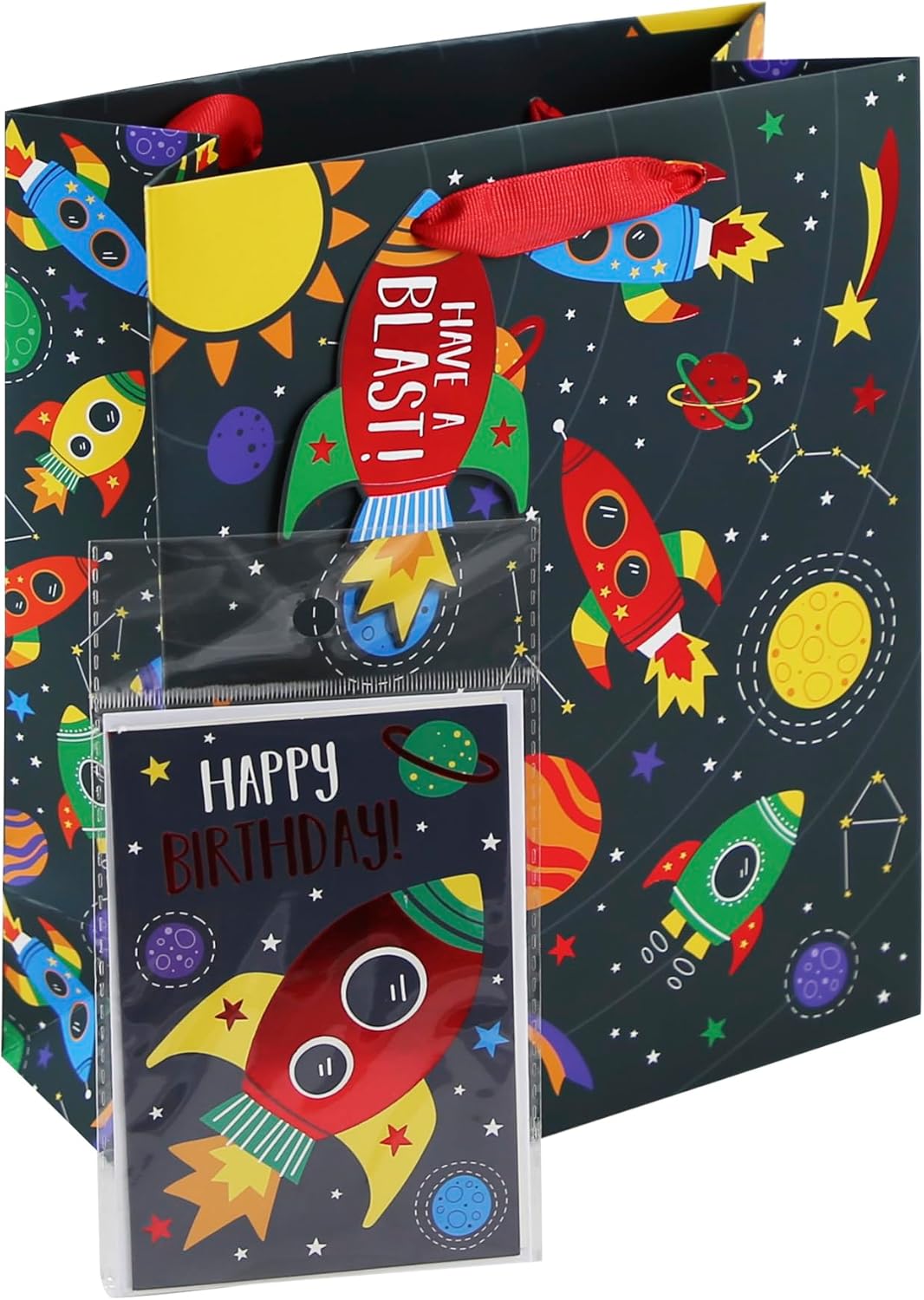 Space Theme Solar System Happy Birthday Medium Gift Bag– Shop Inc