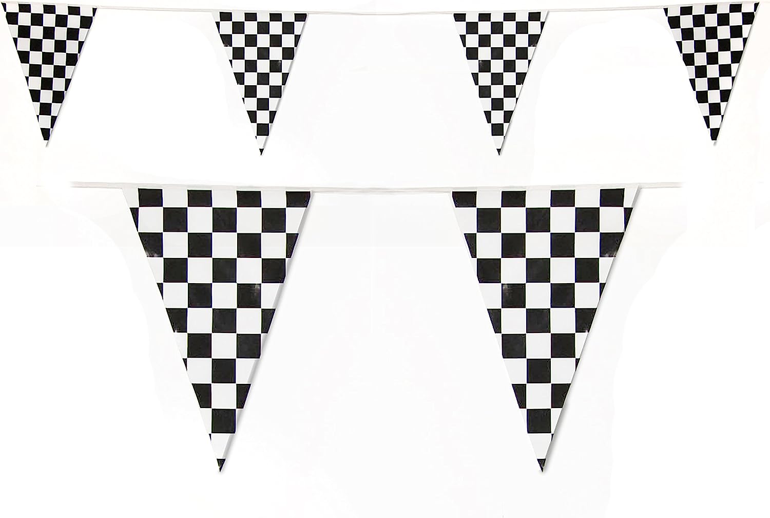 Chequered Black & White Bunting 10m with 20 Pennants– Shop Inc