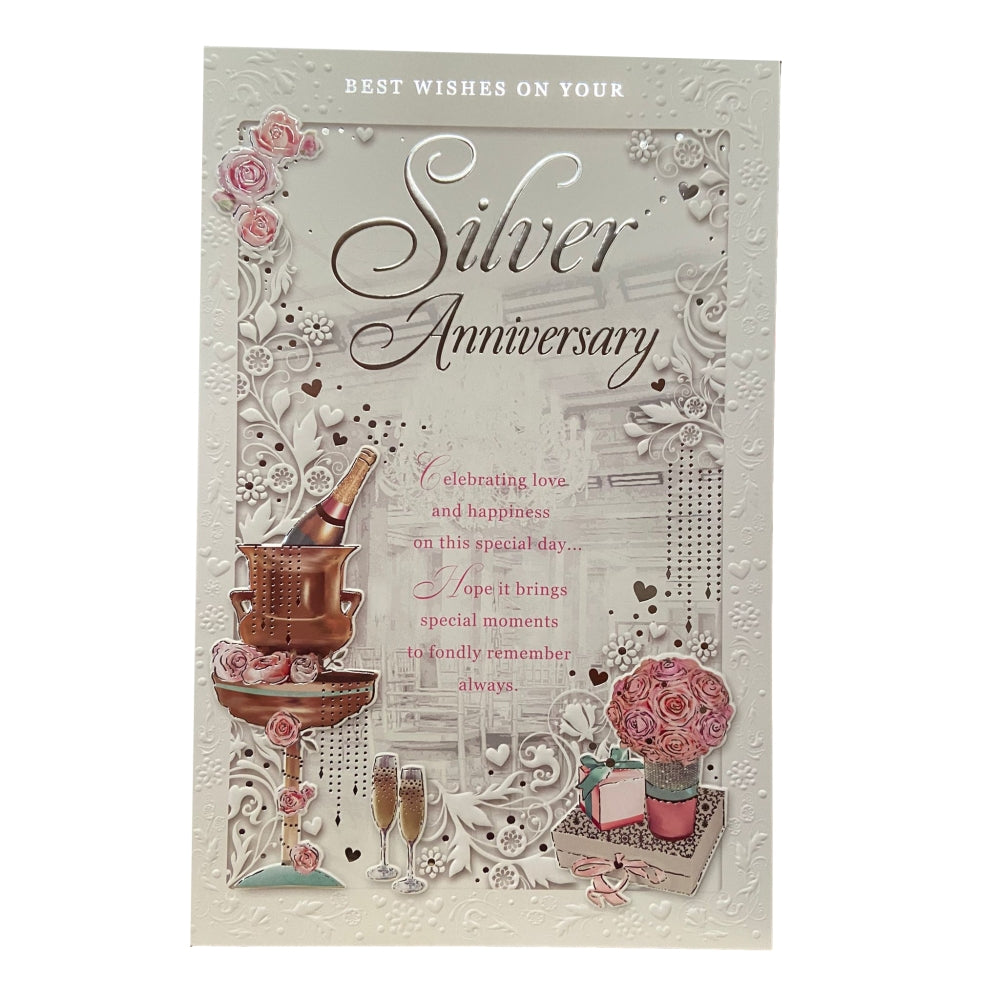 Best Wishes On Your Silver Anniversary Opacity Card– Shop Inc