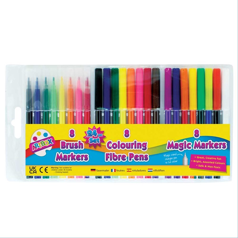 Pack of 24 Marker Pen Colouring Set– Shop Inc