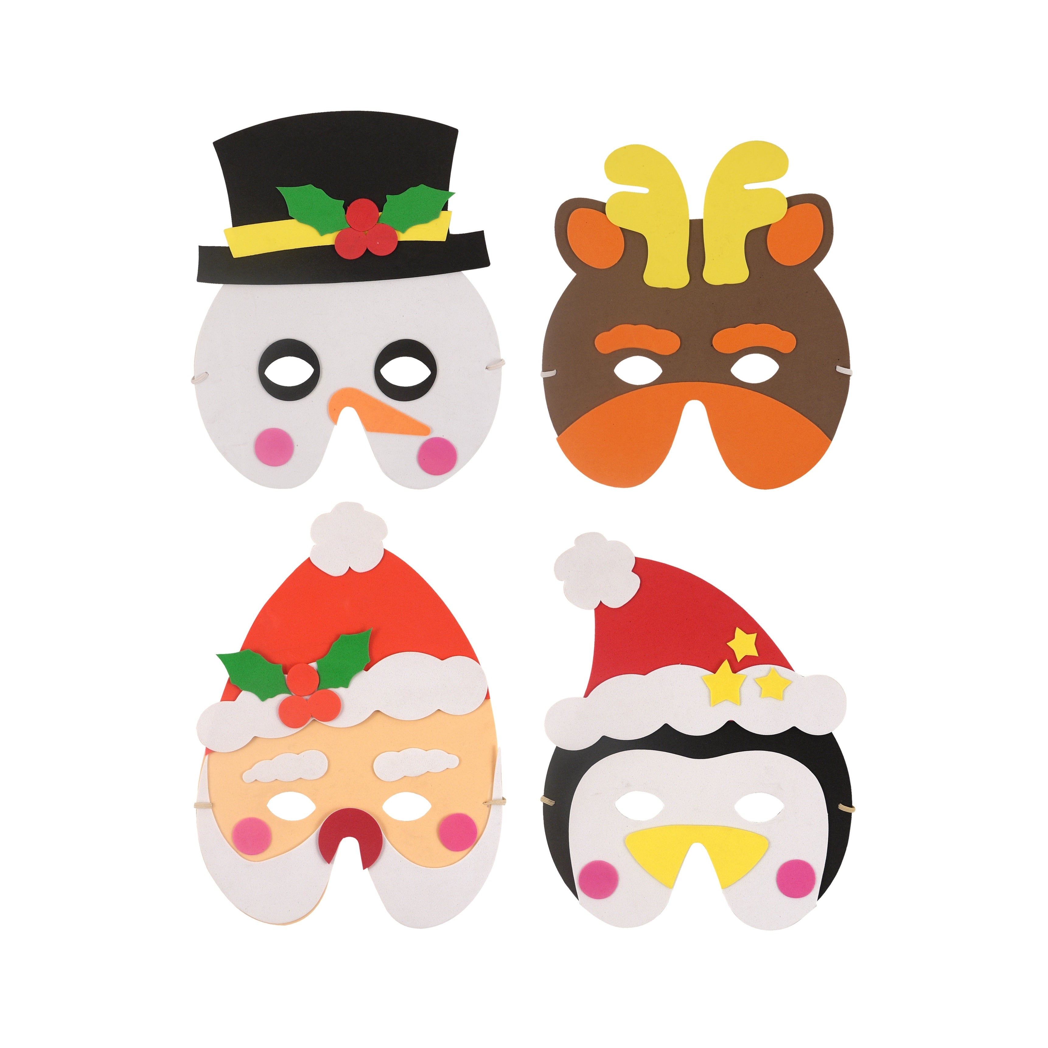 Pack of 4 Christmas Foam Masks– Shop Inc