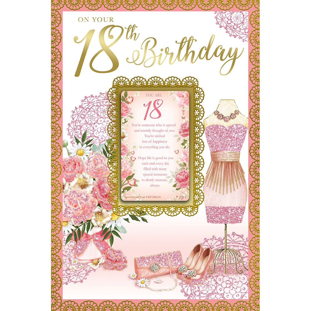 On Your 18th Birthday Female Keepsake Treasures Greeting Card– Shop Inc