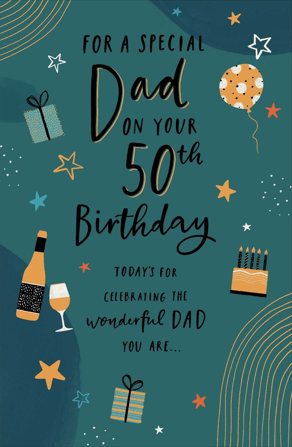 Gift and Cake Design Dad 50th Birthday Card– Shop Inc