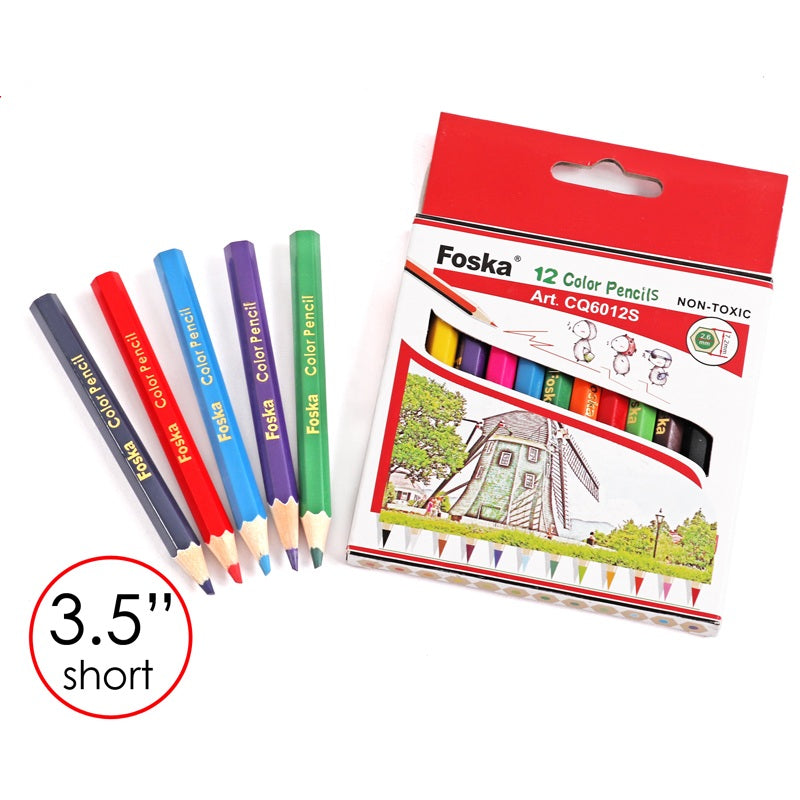 Pack of 12 Half Colouring Pencils– Shop Inc
