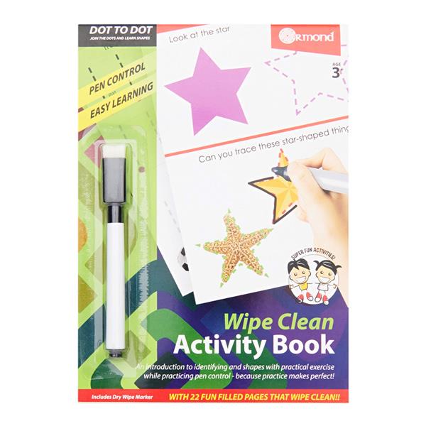 A5 22 Pages Wipe Clean Activity Dot To Dot Book With Pen by Ormond ...