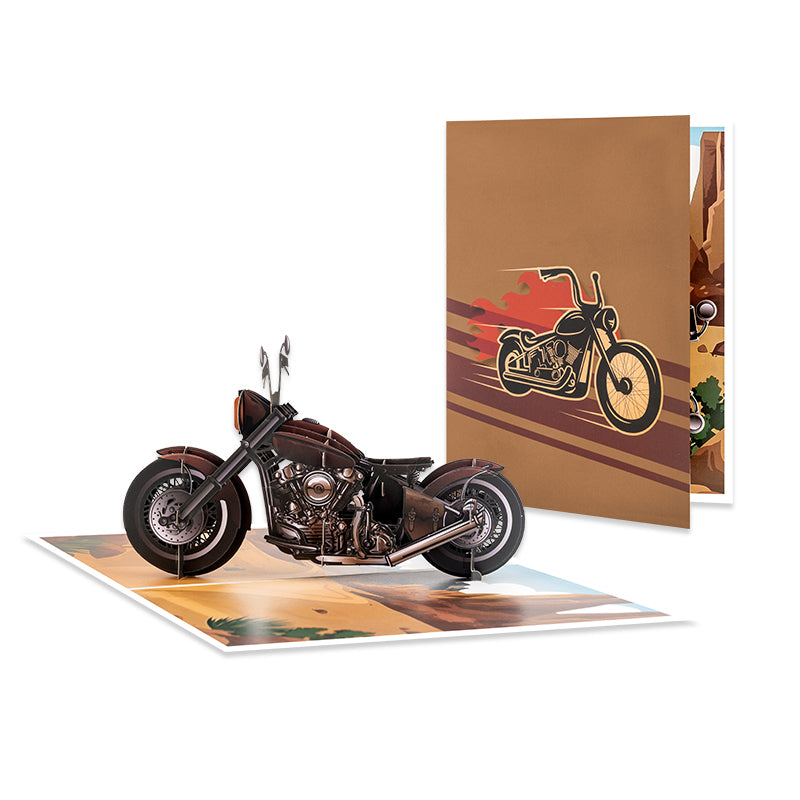 Road Rebel 3D Motorcycle Greeting Card - Birthday Anniversary Holidays ...