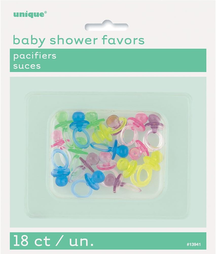 Pack of 18 Assorted Color Pacifiers For Baby Shower Favors– Shop Inc