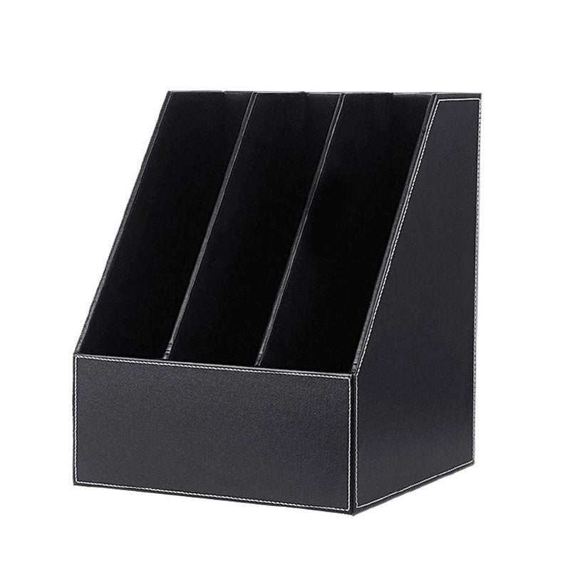 Desktop 3 Slot Magazine Holder Black Organiser 26 x 27 x 34cm– Shop Inc