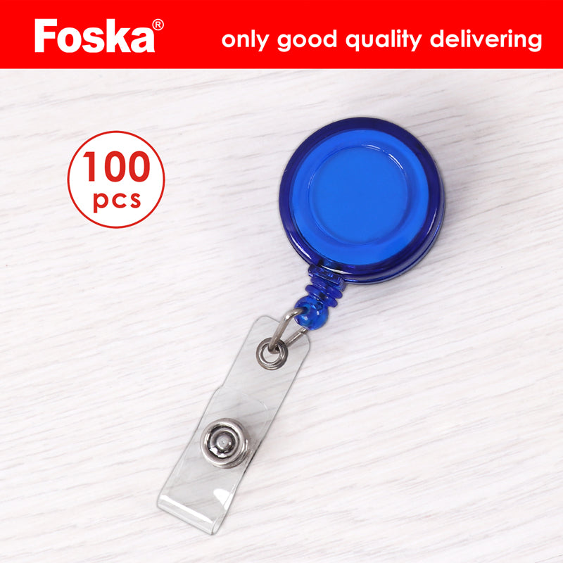 Box of 100 Blue Pull Reel for Name Badge Holder– Shop Inc
