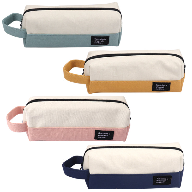 Canvas Coloured Pencil Case with Zipper– Shop Inc