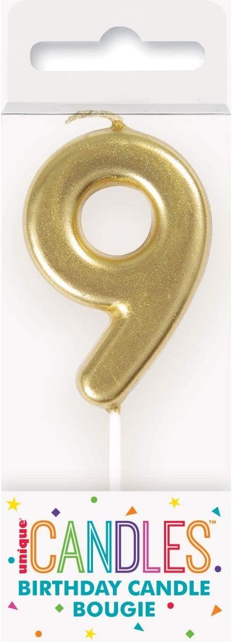 Mini Metallic Gold Number 9 Pick Birthday Candle– Shop Inc