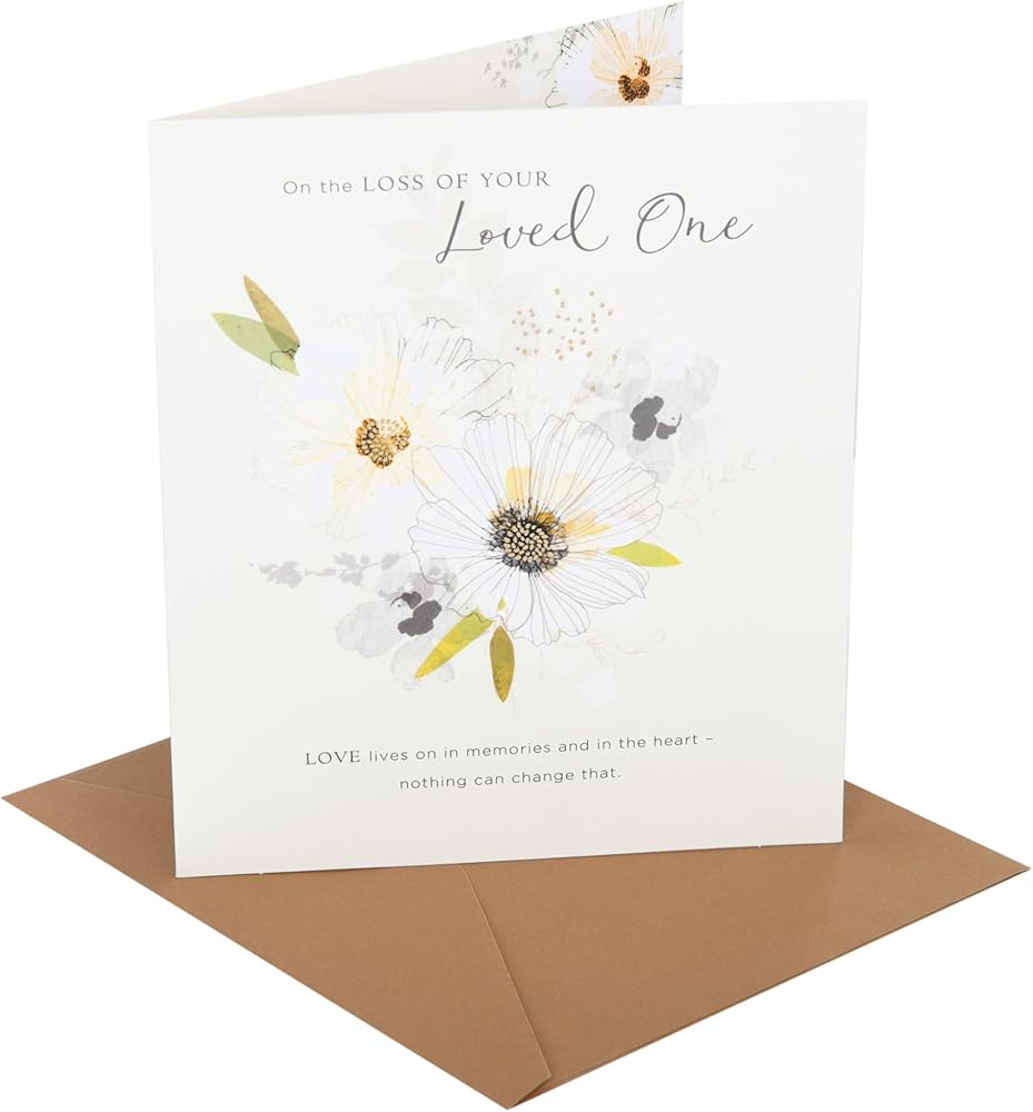 White Flowers Loss Of Loved One Sympathy Card– Shop Inc