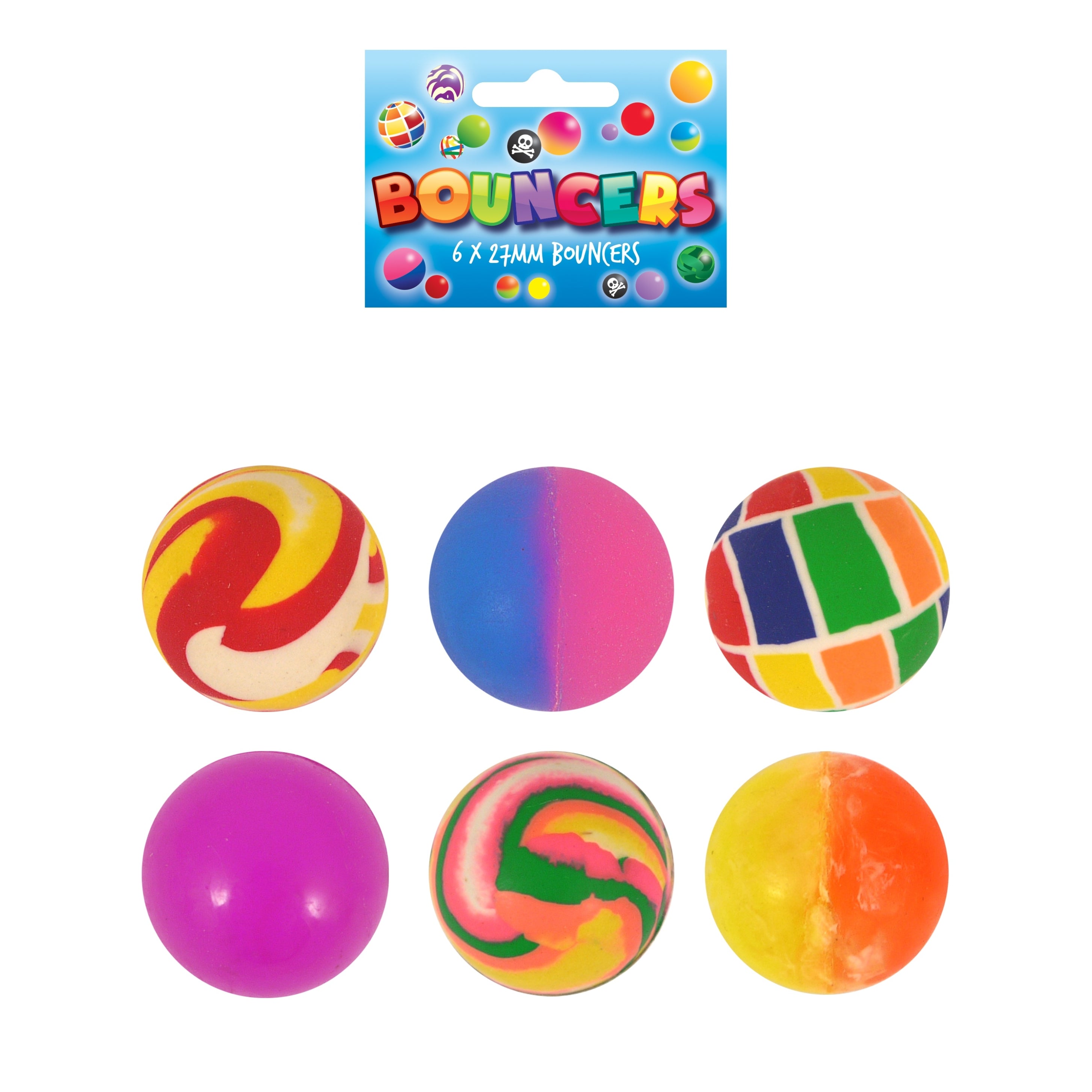 Pack of 6 Assorted Colours Bouncy Jet Balls 2.5cm– Shop Inc