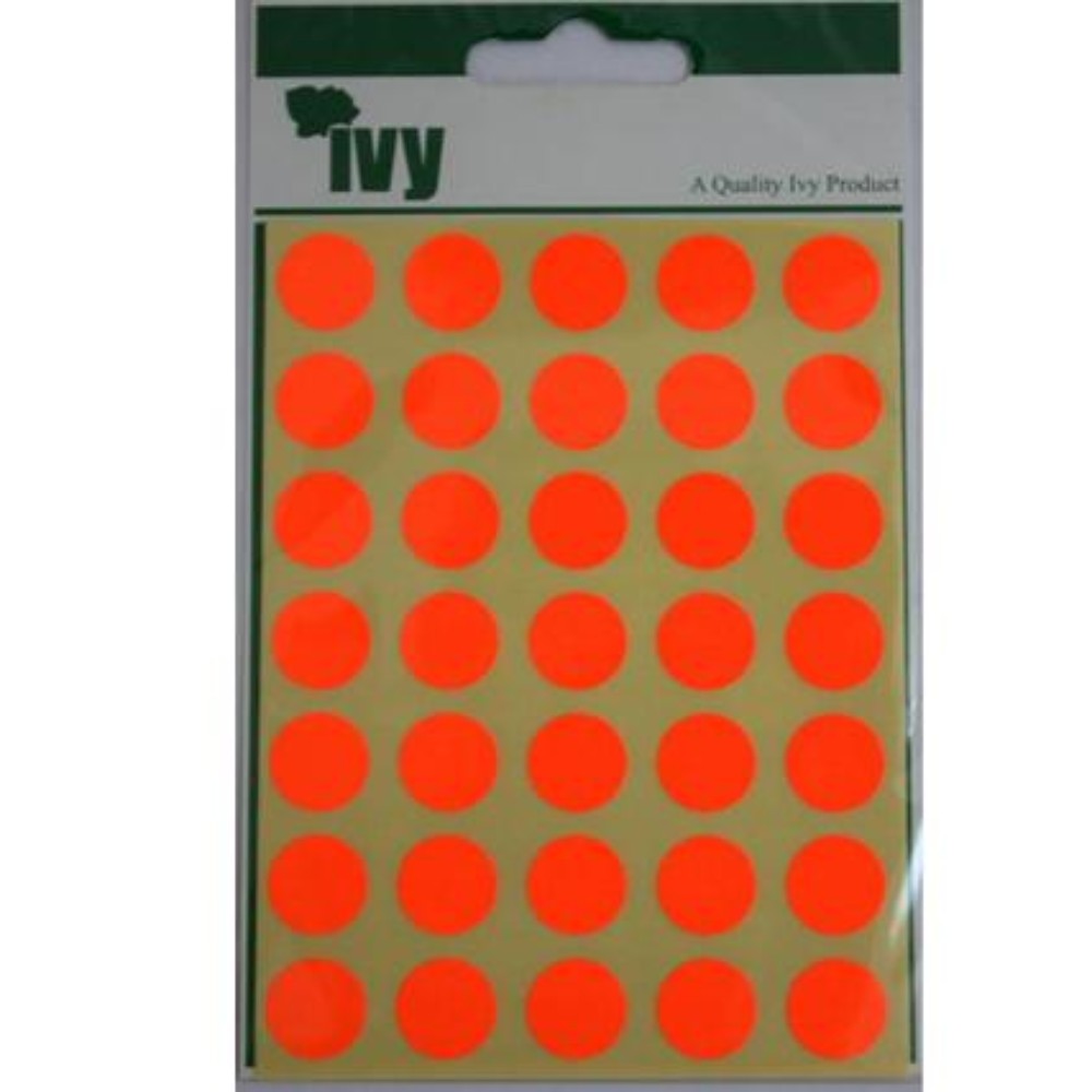 Pack of 140 Red Fluorescent 13mm Round Sticky Dots– Shop Inc
