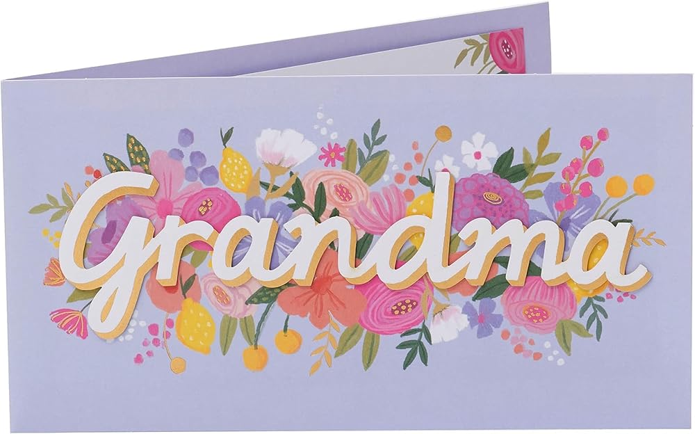 Flower & Bold Font Design Grandma Birthday Card– Shop Inc