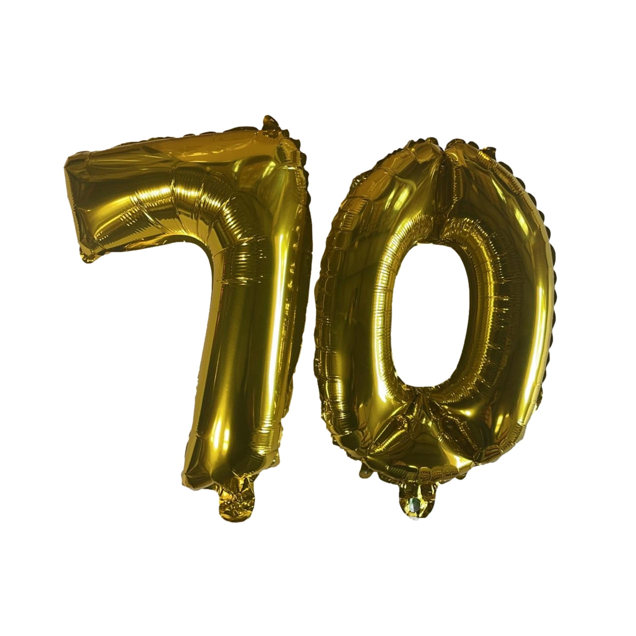 Golden Number 70 Foil Balloons With Ribbon and Straw for Inflating ...