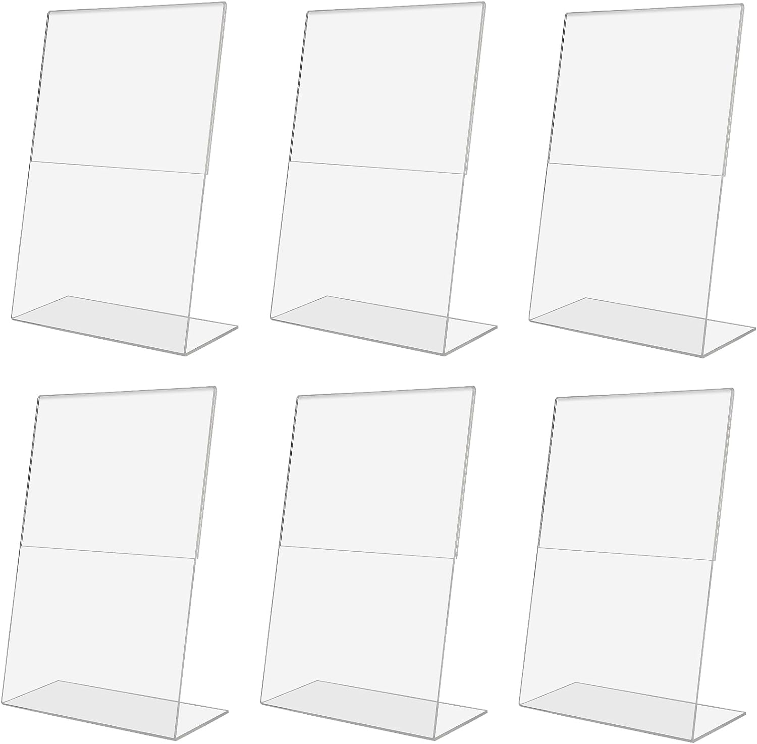 Pack of 6 A4 Vertical Design L-Shape Transparent Acrylic Label Sign Ho ...