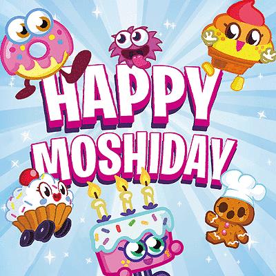Moshi Monsters Birthday 3D Holographic Greeting Card Foodies Happy Mos ...