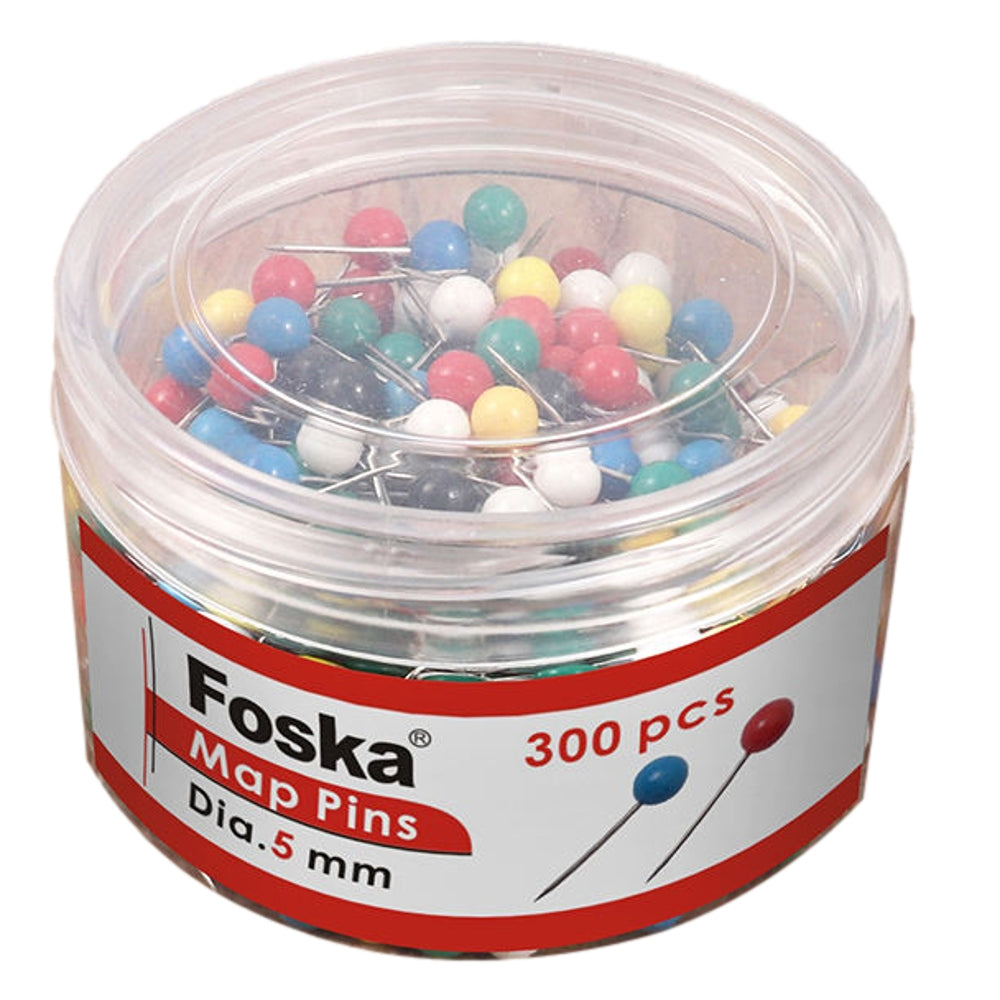Tub of 300 Assorted Colour Map Pins 5mm– Shop Inc