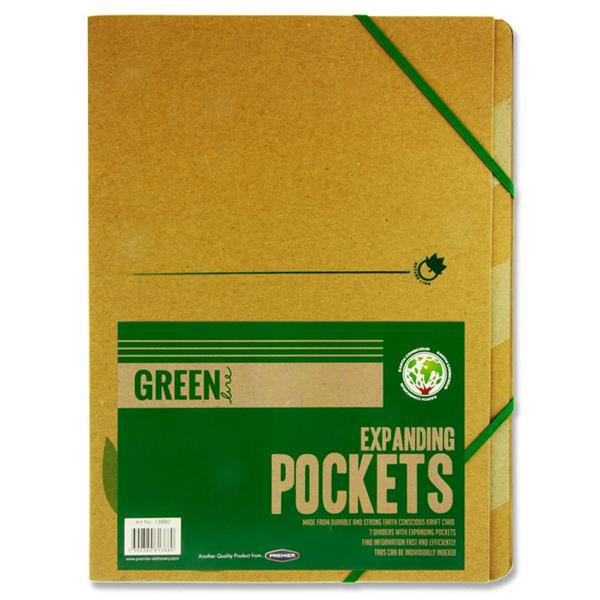 Green Line 7 Part Kraft Expanding Pockets– Shop Inc
