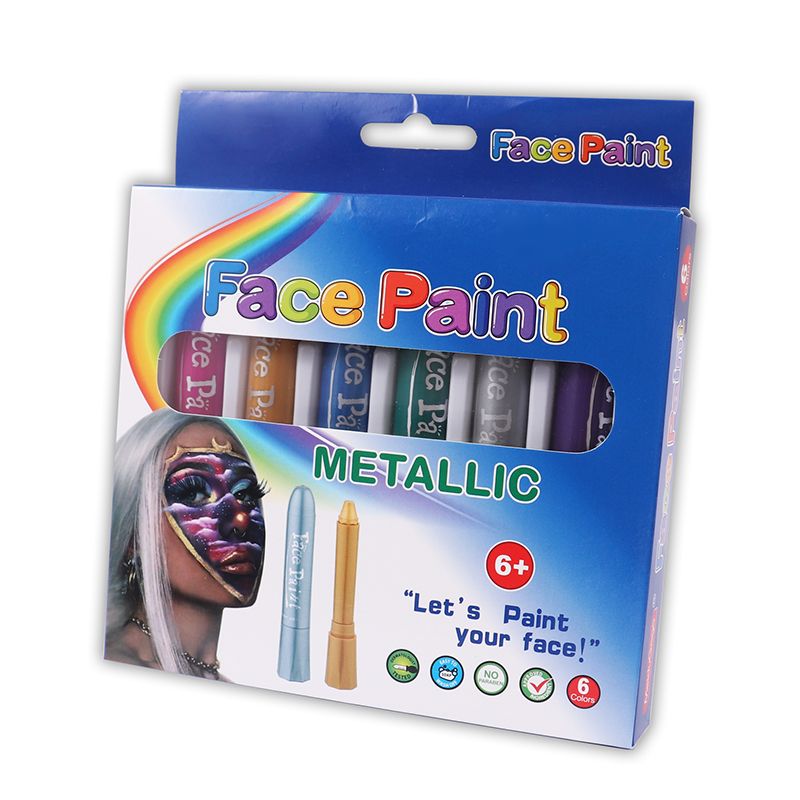 Pack of 6 Assorted Metalic Colours Face Paints– Shop Inc