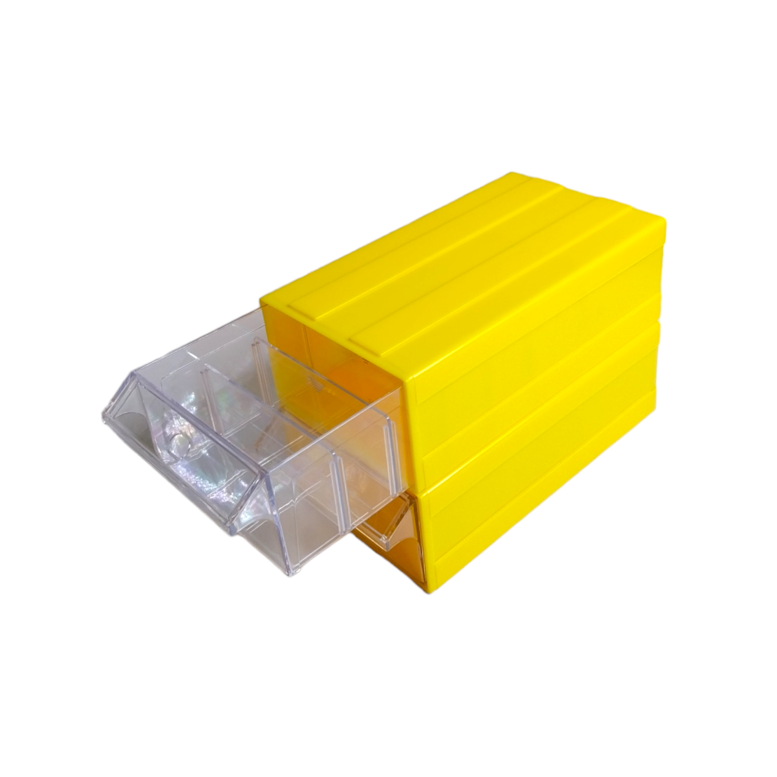 Yellow Stackable Plastic Storage Drawers L242xW130xH76mm with Removabl ...