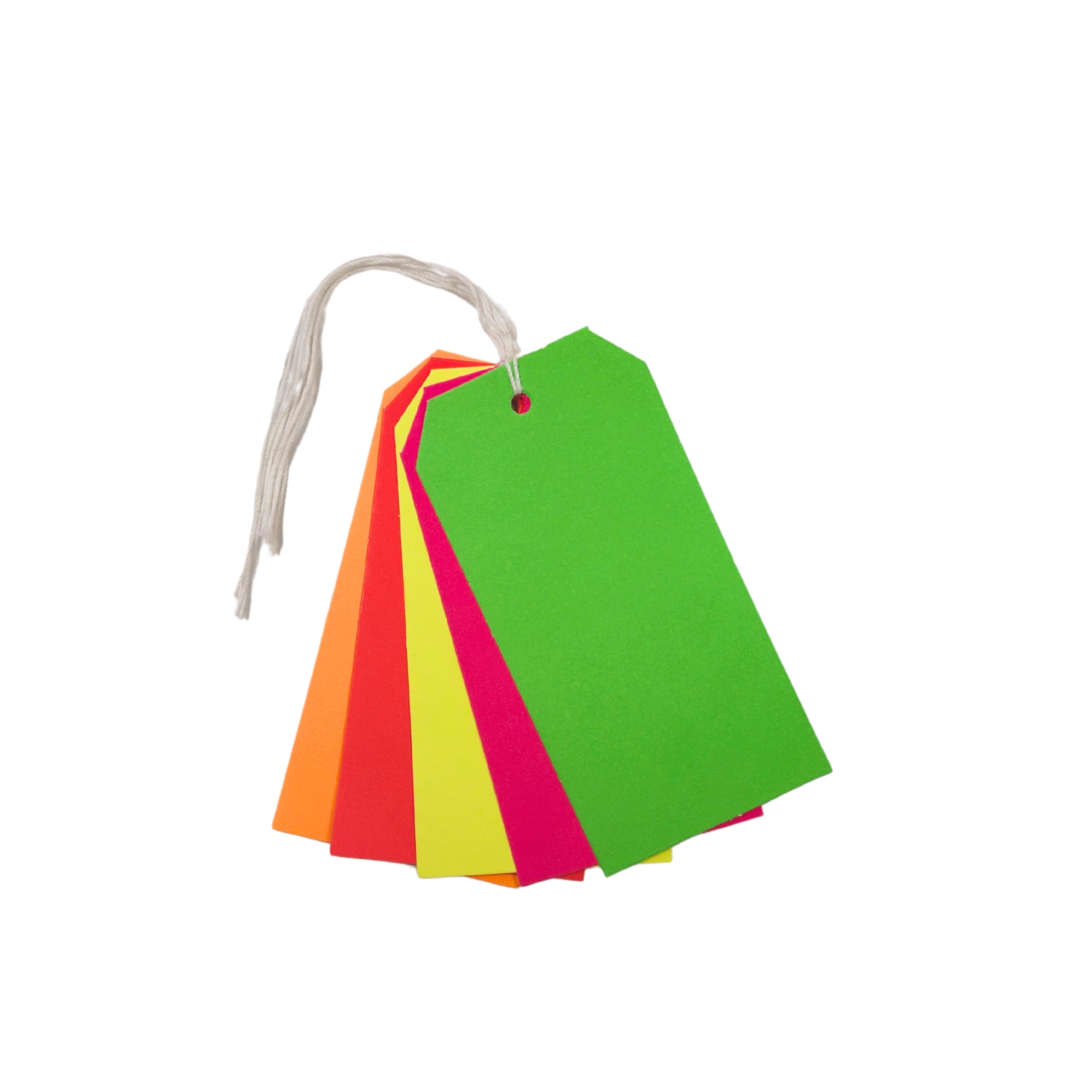 Pack of 1440 Assorted Colour Neon Fluorescent Luggage Strung Tags 60 x ...