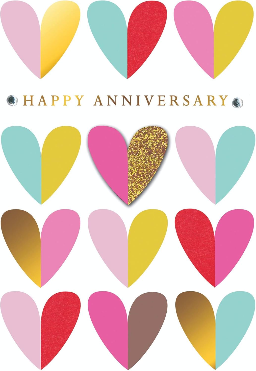 Colourful Hearts Design Blank Anniversary Card– Shop Inc
