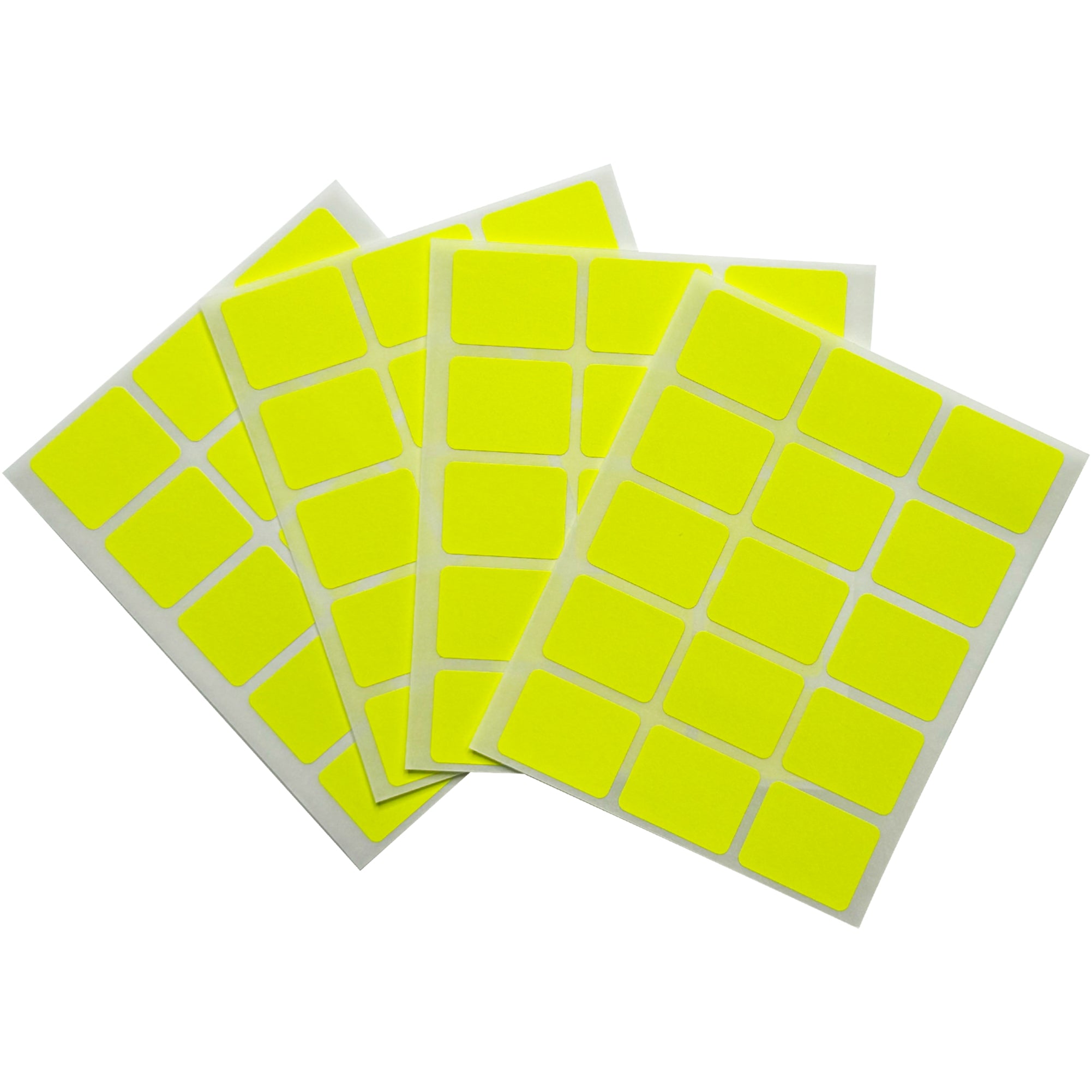 Pack of 300 Fluorescent Yellow 19x25mm Rectangular Labels - Adhesive S ...