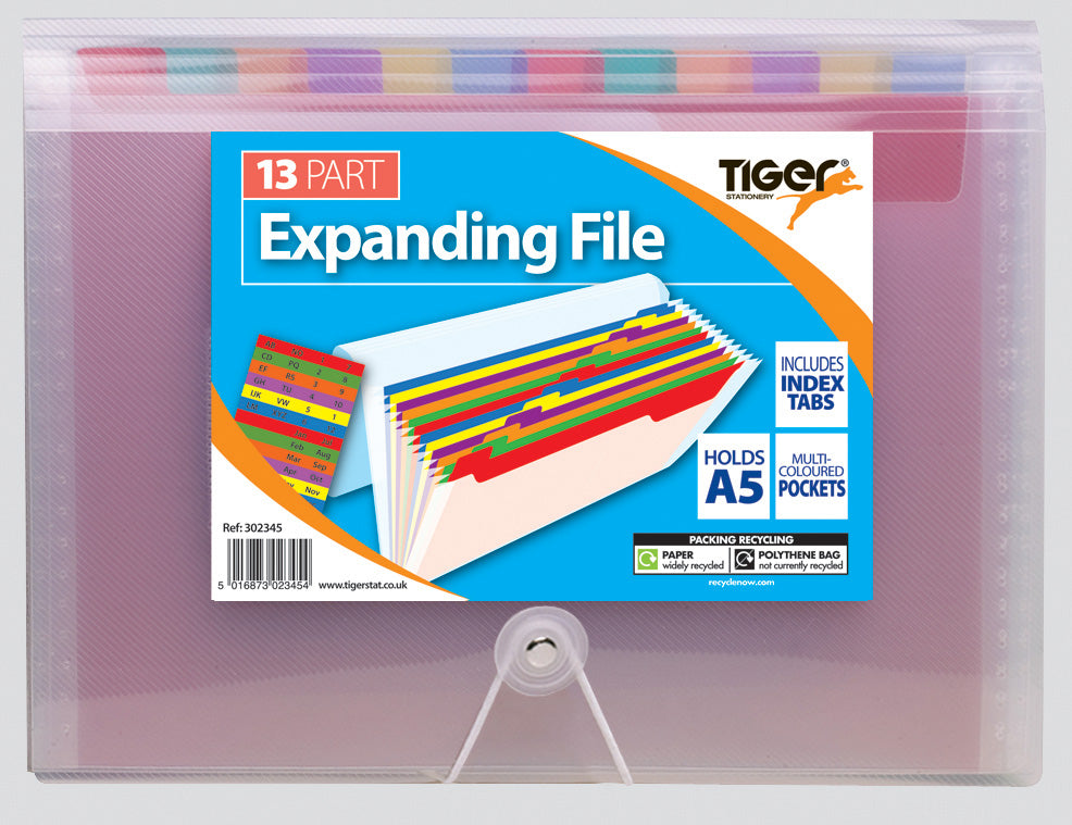 A5 13 Part Clear Expanding File– Shop Inc