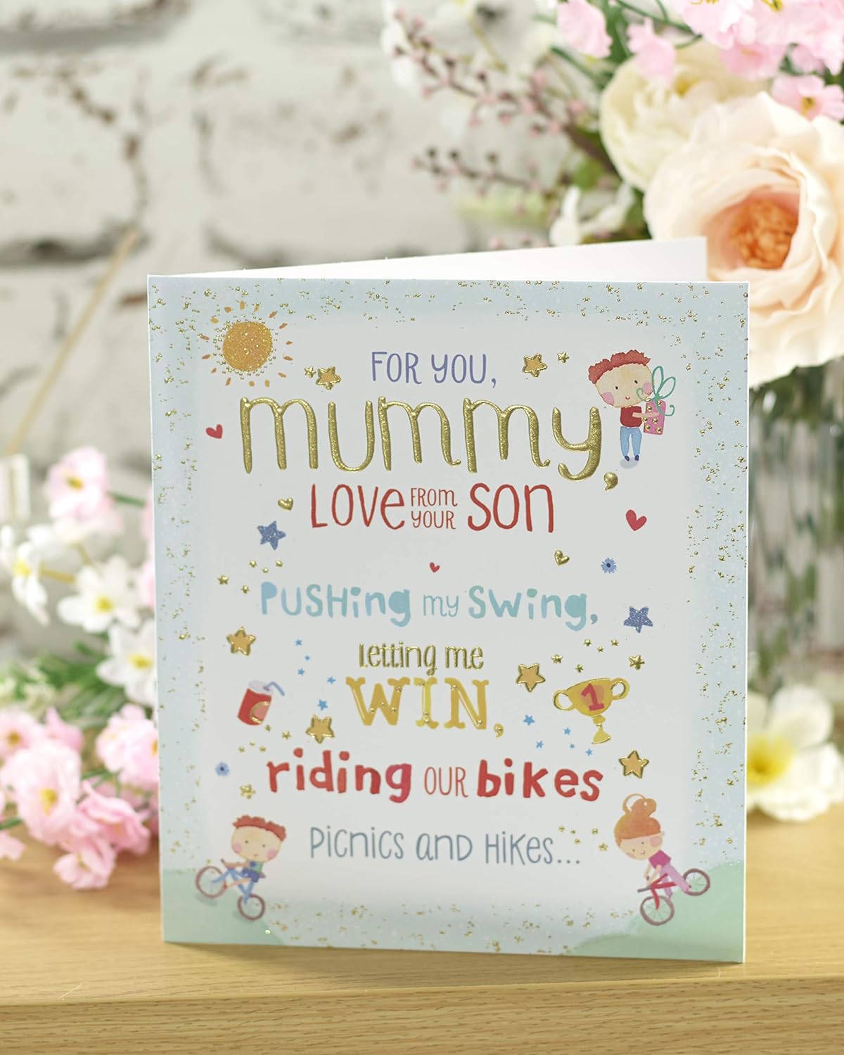 Mummy From Your Son Cute Rhyme Mother's Day Glitter Greeting Card– Shop Inc